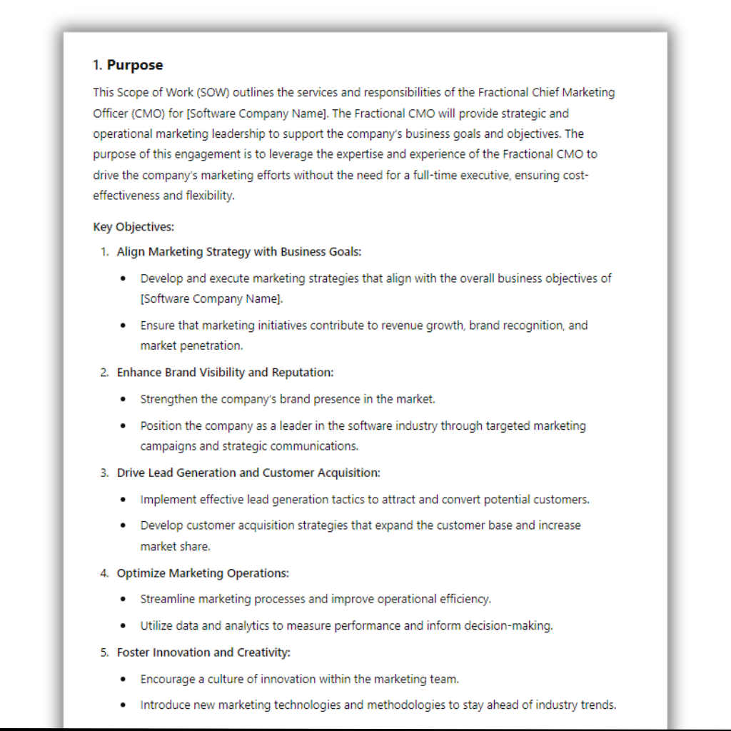 Hire a Fractional CMO (What to put inside your Contract Template)